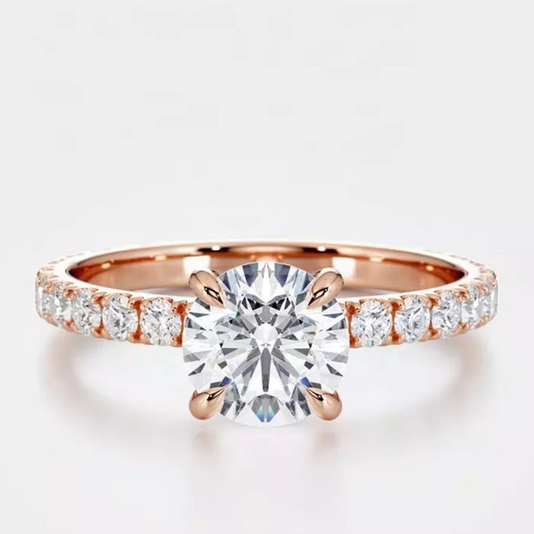 Rose Gold Diamond Ring - Etsy