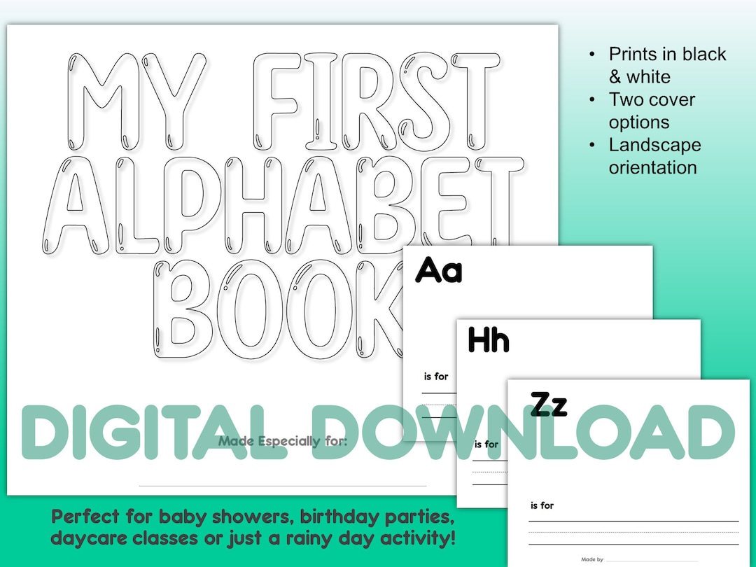 My First Alphabet Book - Print & Color - Etsy