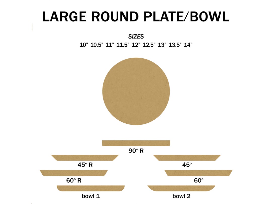 LARGE ROUND 1 Thick Pottery Drape Form 10 10.5 11 11.5 12 12.5 13 13.5 ...