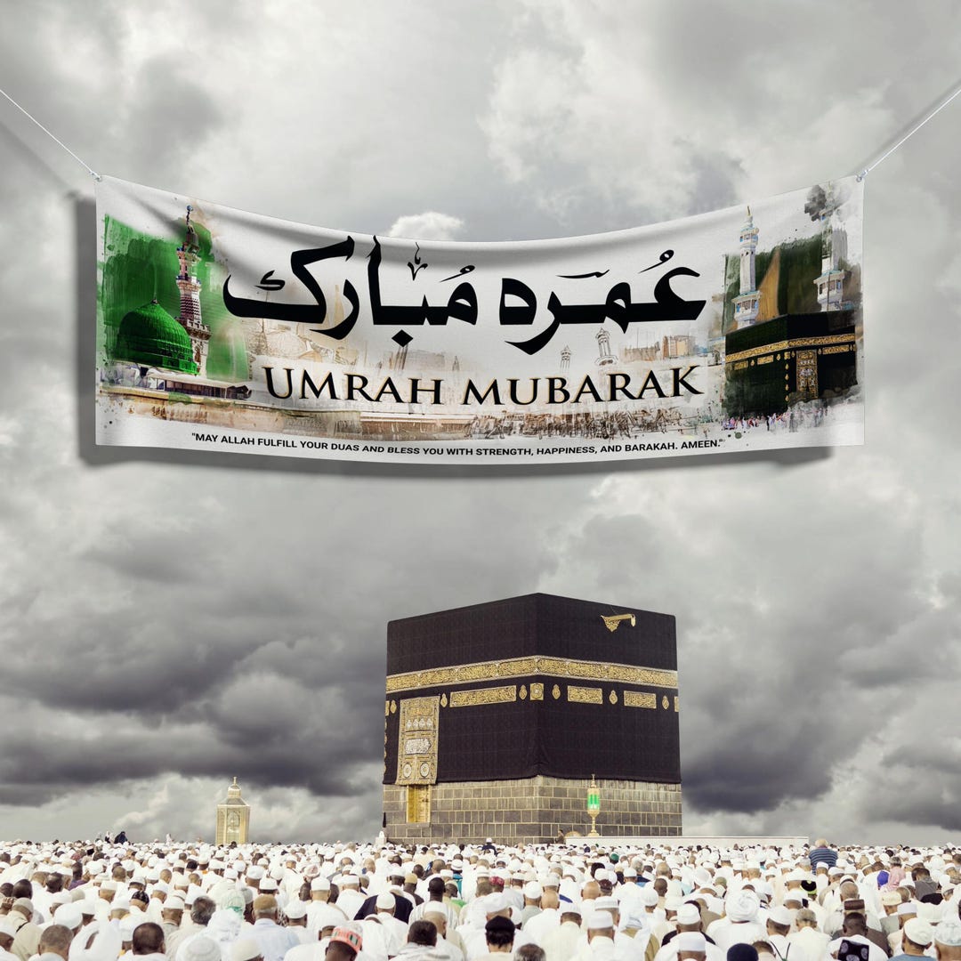 Umrah Mubarak Banner Islamic Decorative Sign for Home & Holidays ...