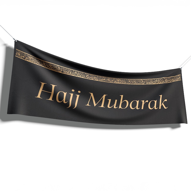 Personalized Hajj Mubarak Banner | Islamic Home Decor (PVC) - Etsy UK