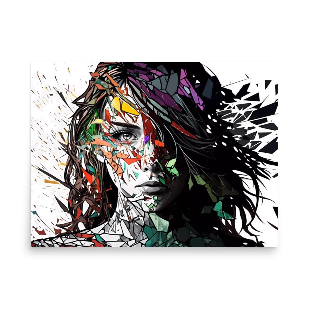 Colored Crystals Girl, Poster - Etsy