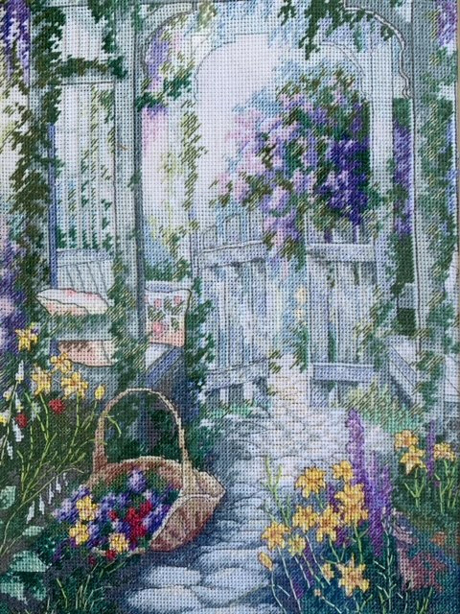 Handmade Completed Cross Stitch - Paradise Gate. - Etsy
