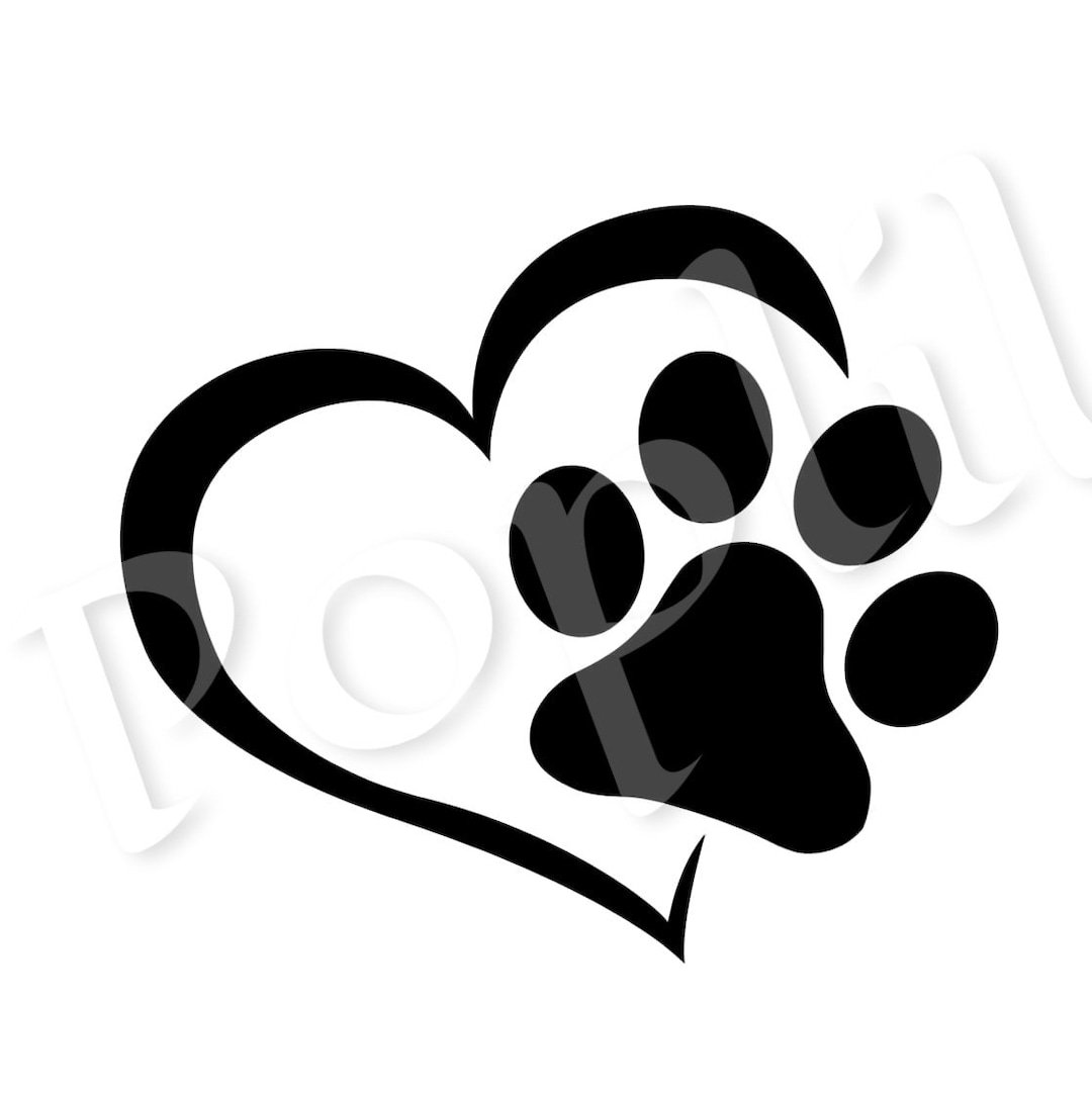 Paw Heart Svg Png Jpg File - Etsy