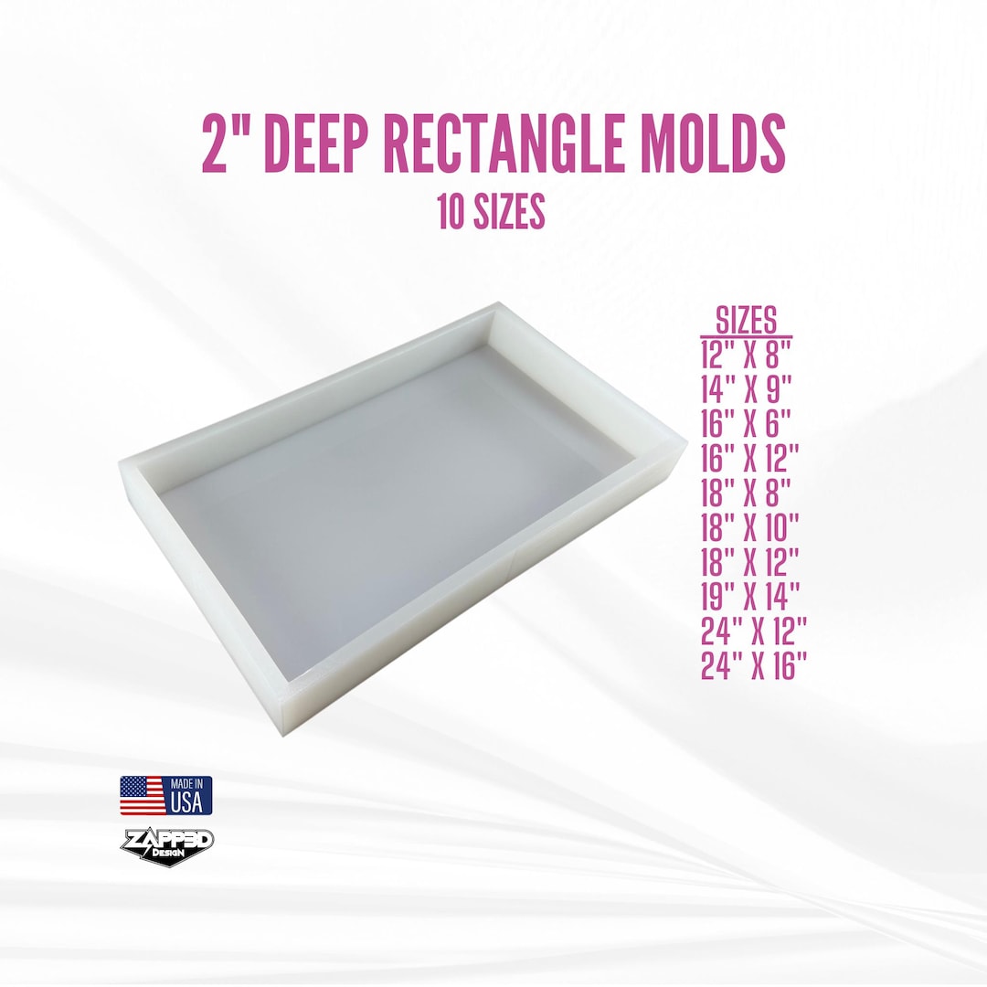 Deep Rectangle Mold, 2" Deep | 10 Sizes | Cheese Board Molds, Resin ...