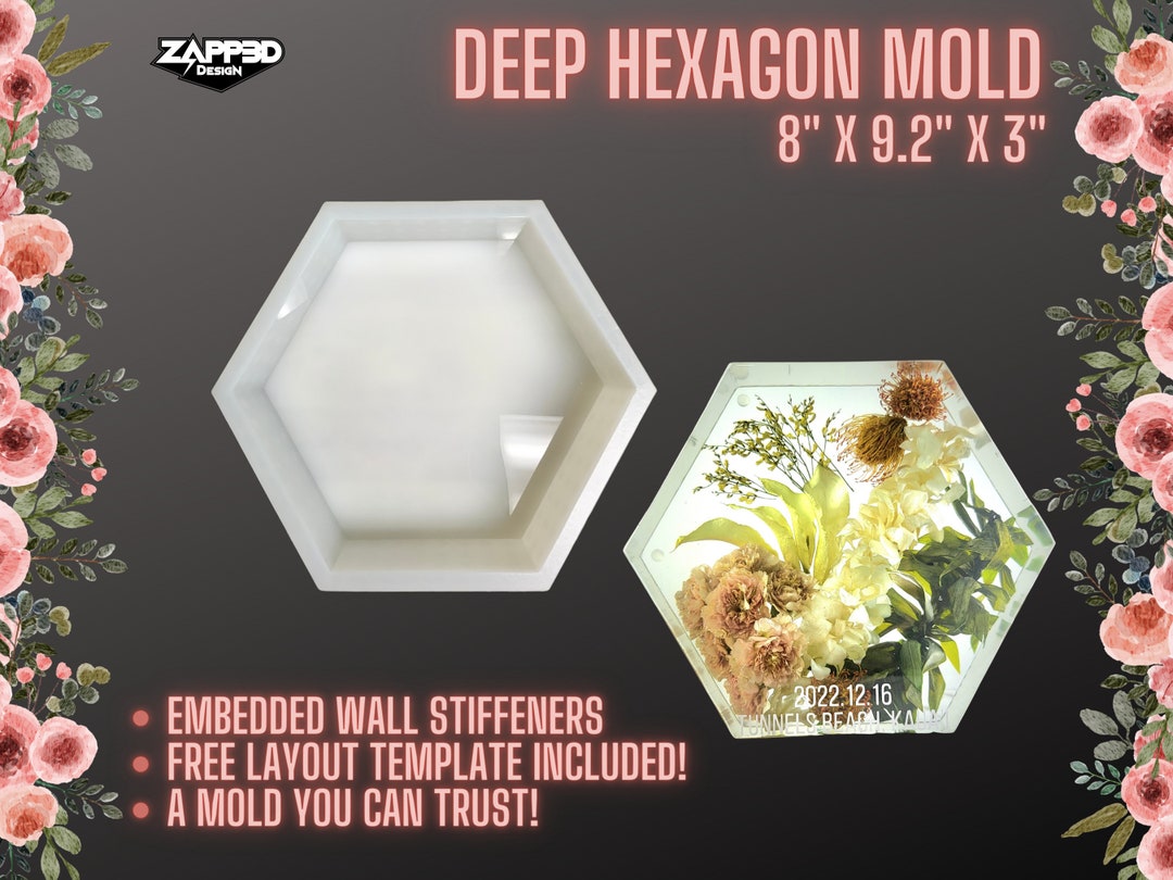 Hexagon Silicone Mold 8x 9x3 Deep ULTRA Quality Memorial Molds, Block ...