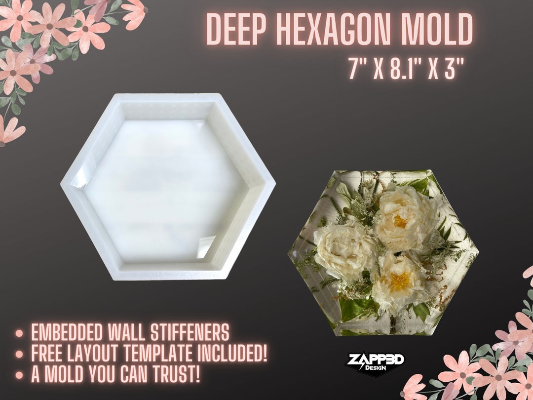 Hexagon Silicone Mold 7x 8.1x3 Deep ULTRA Quality Memorial Molds, Block ...