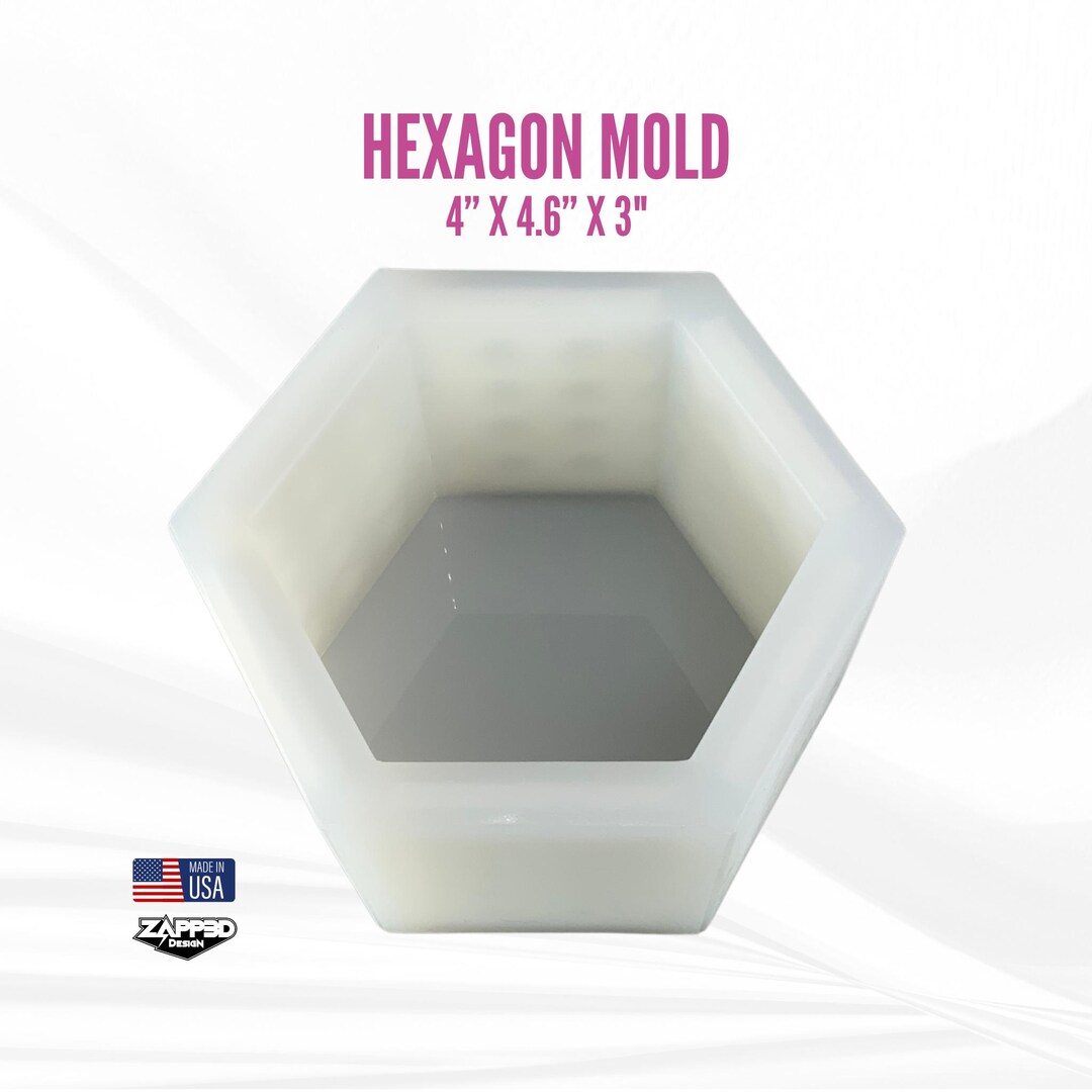 Hexagon Silicone Mold | 4"x 4.6” X3" Deep | ULTRA Quality | Memorial ...