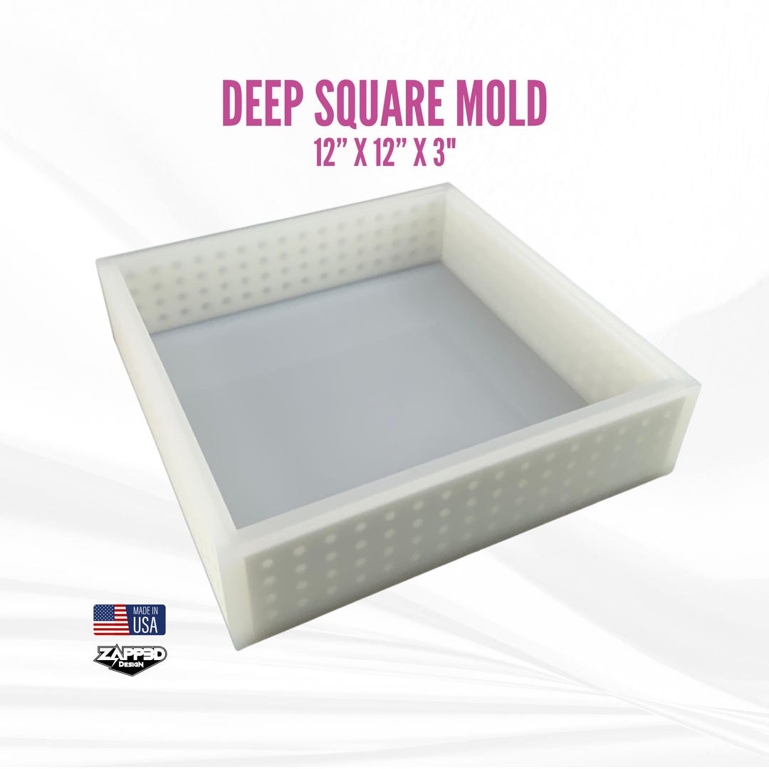 Deep Square Silicone Mold | 12"x12"x 3" | ULTRA Quality | Deep Silicone ...