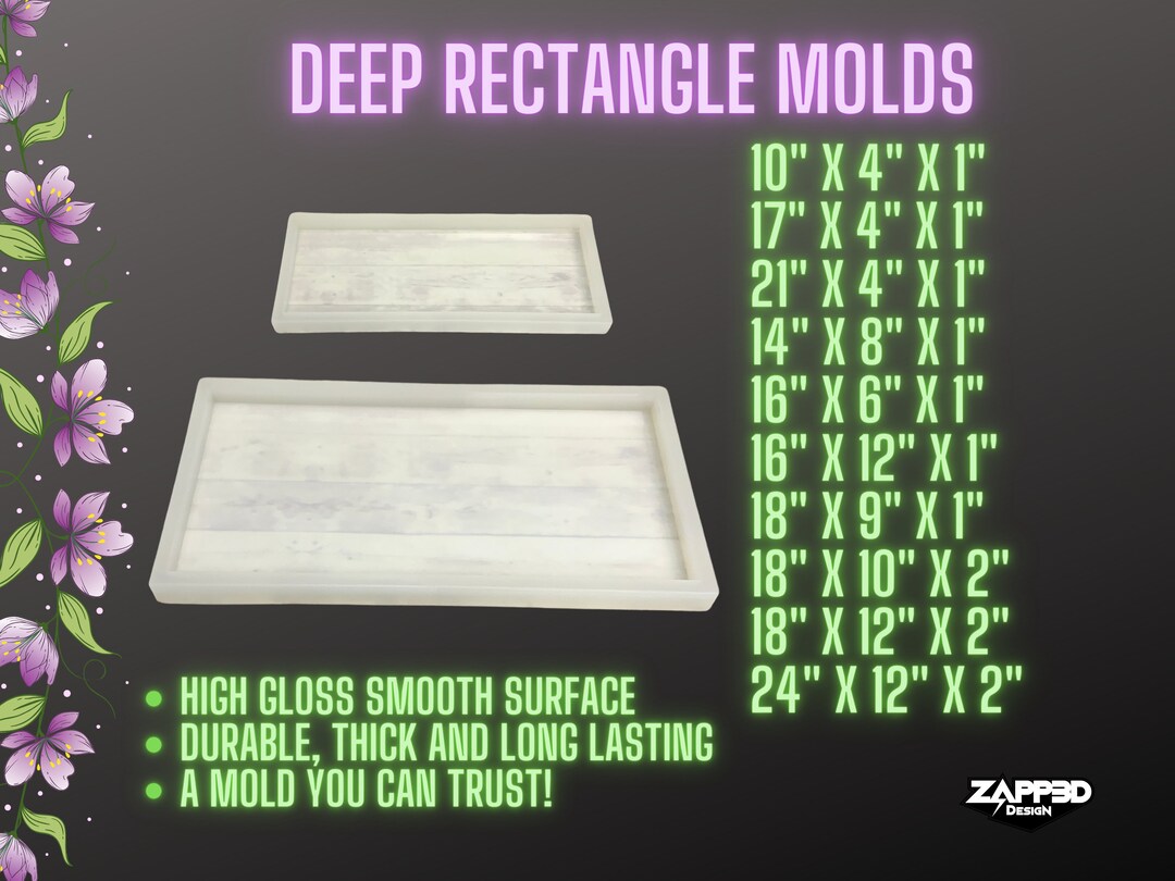 Deep Rectangle Mold ULTRA QUALITY Deep Resin Mold, Floral Preservation ...