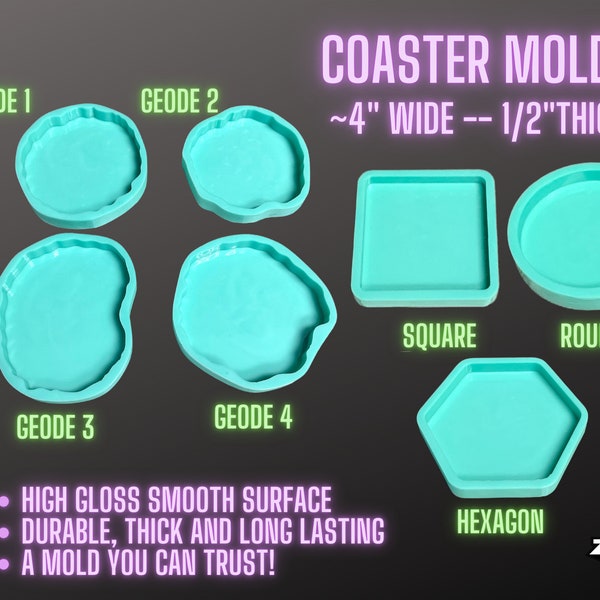 Resin Coaster Molds - Etsy