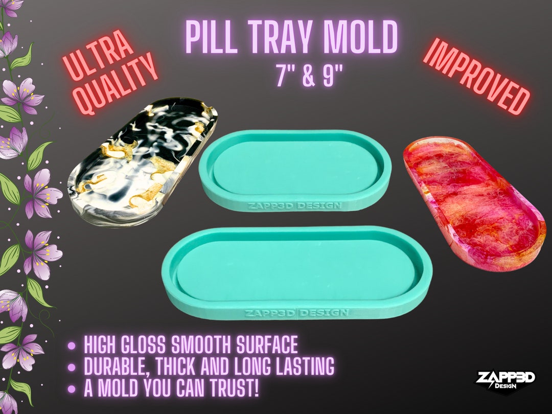 Pill Tray Silicone Mold Sizes 7, 9 Oval Tray Mold, Pill Mold, Pill Tray ...