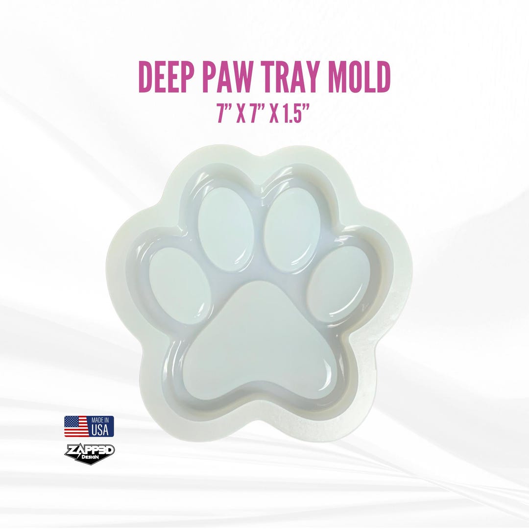 Deep Paw Print Tray Mold, Paw Tray Mold, Dog Paw Print Mold, Cat Paw ...