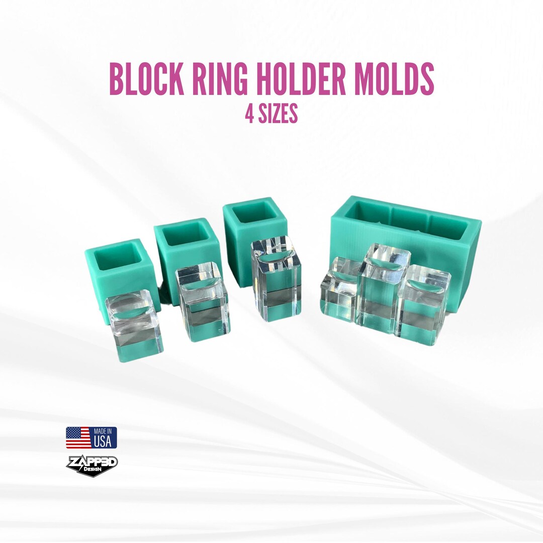 Block Ring Holder Mold, | 4 Sizes | Ringholder Mold, Silicone Ring ...