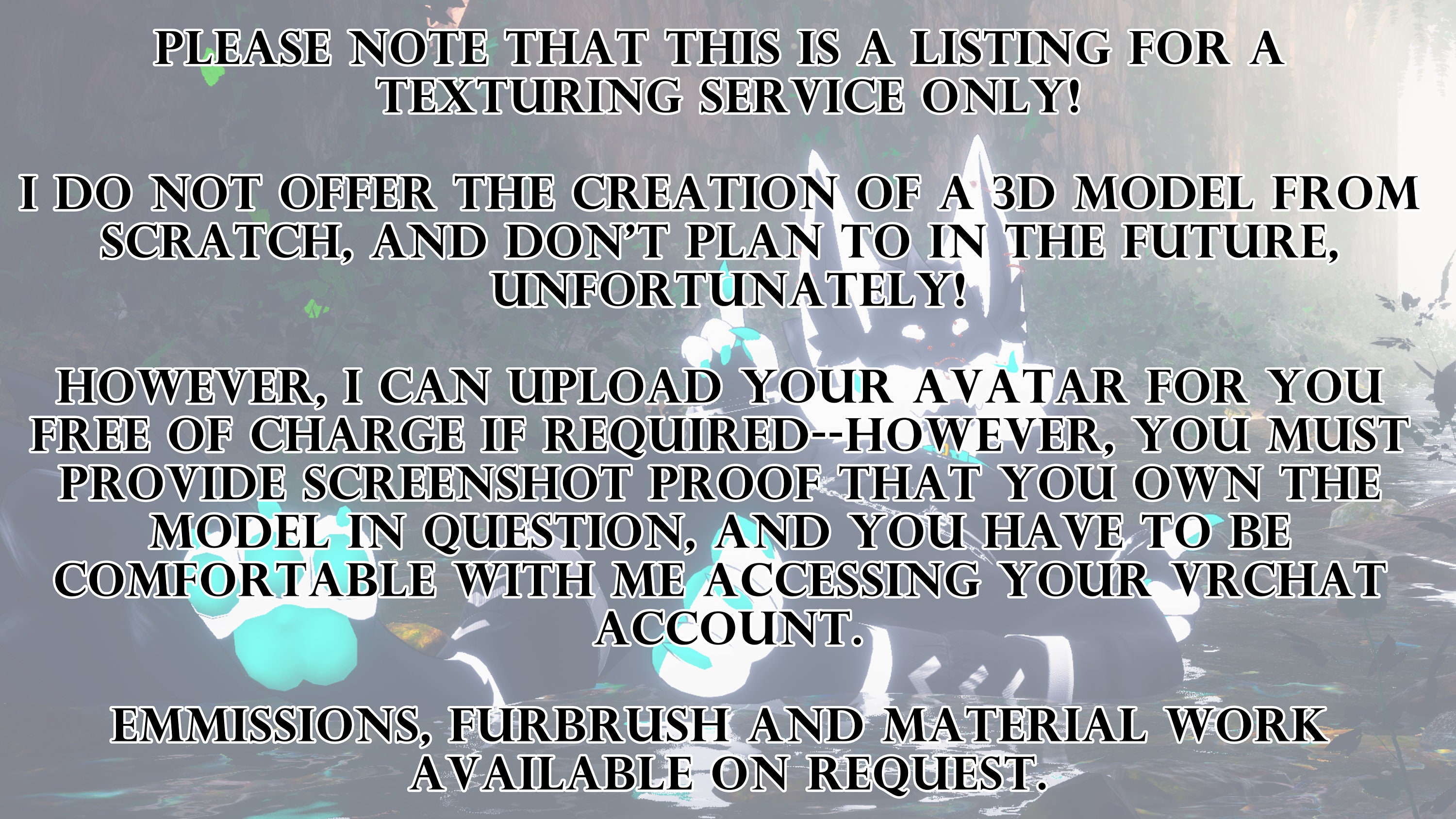 CUSTOM Vrchat Furry Avatar Texture READ DESC - Etsy