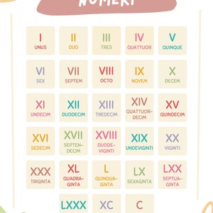 Roman Numerals & Numbers Classroom Poster for Latin Teachers- Digital ...