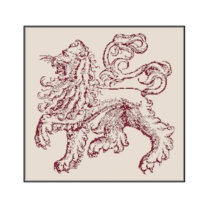 Woodcut Lion Cross Stitch Pattern, Instant Download, PDF Pattern - Etsy