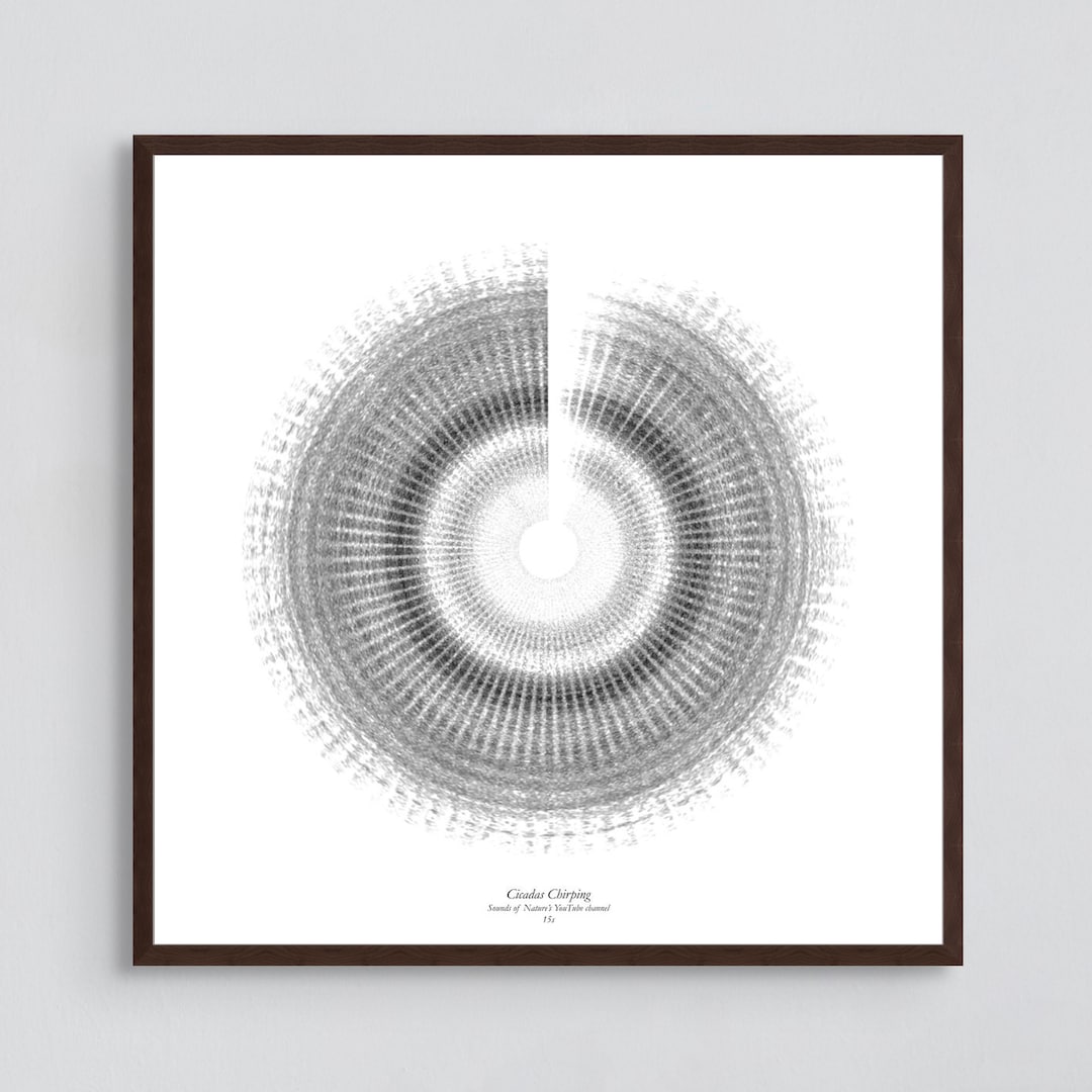 Cicada Chirping Sound Wave Art – Polar Spectrogram Print (watercolor ...