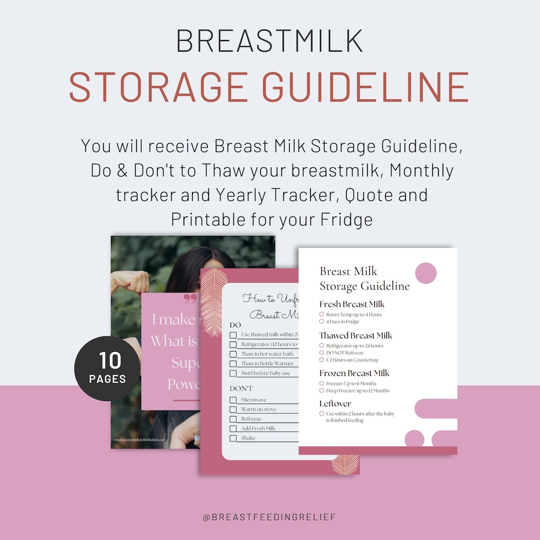Breast Milk Storage Cdc Guidelines Reference Printable Handouts Ready
