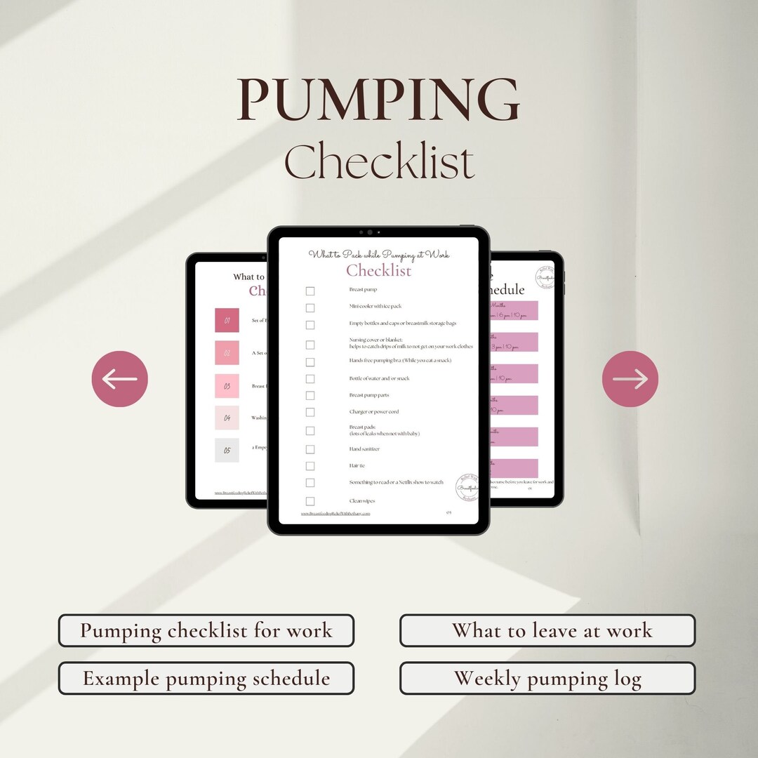 Pumping Checklist for Work Printable Handout Ready to Upload PDF ...