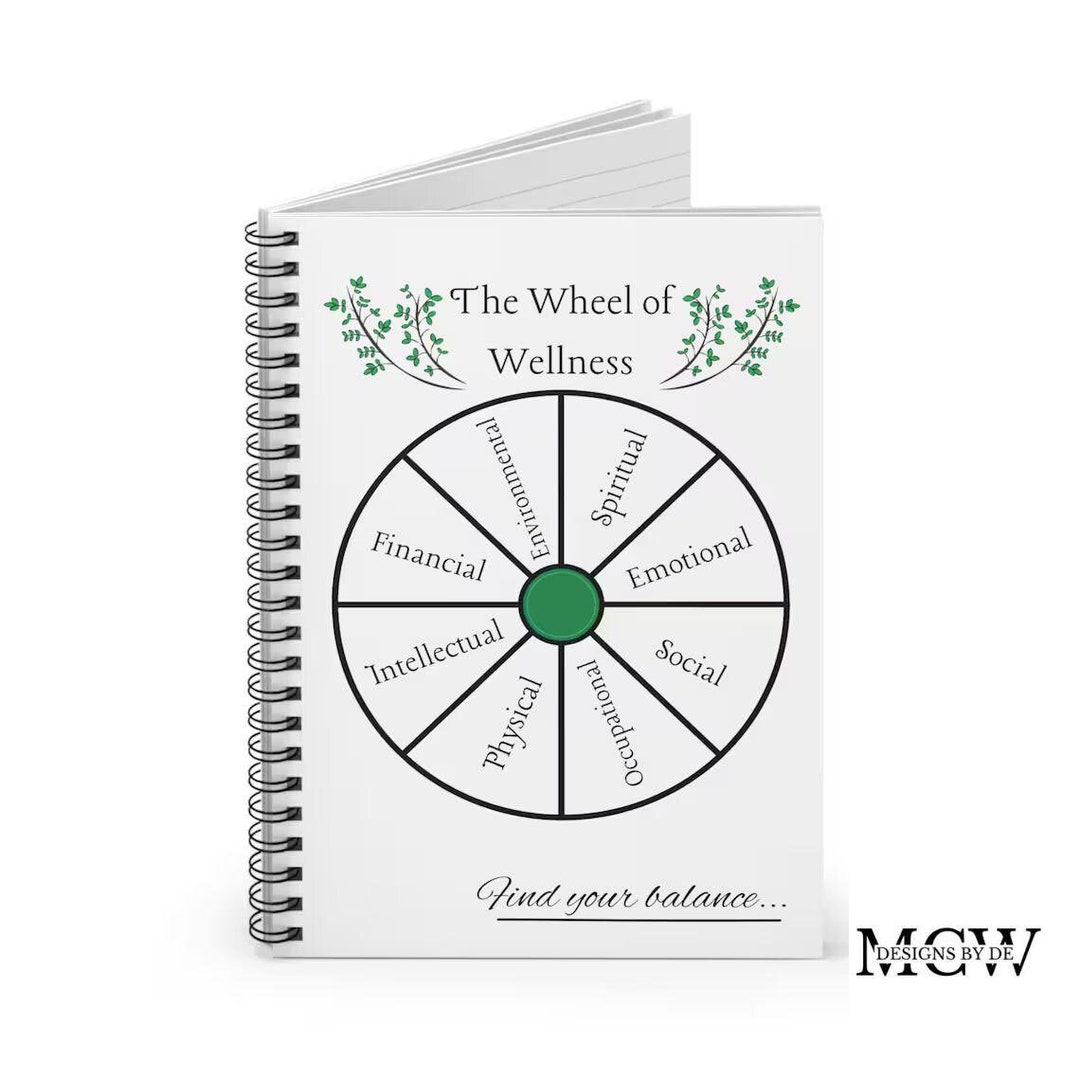 Wheel of Wellness Notebook - Ruled Line | Counseling | Therapy ...