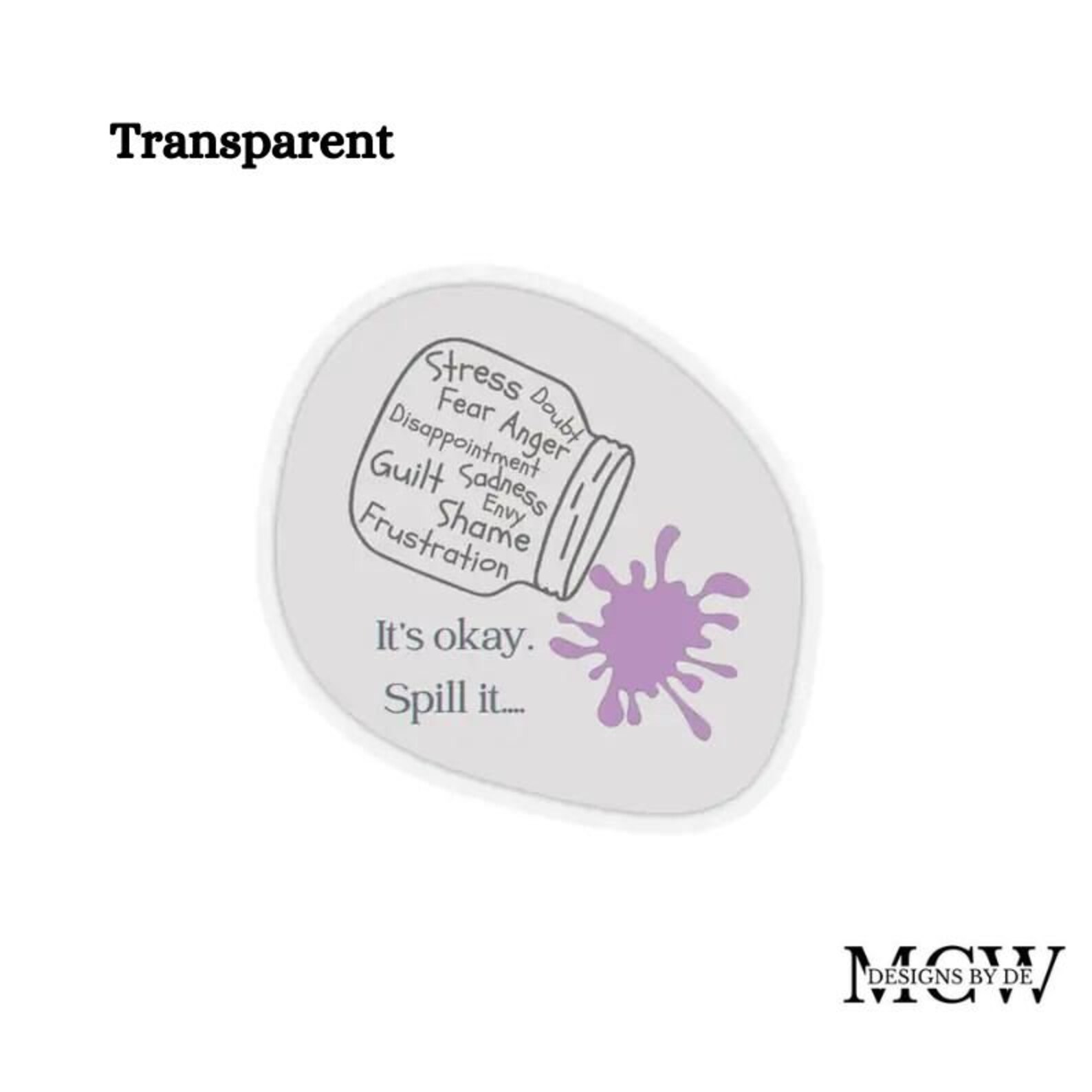 It's Okay. Spill It...transparent And/or White Sticker | Counseling ...