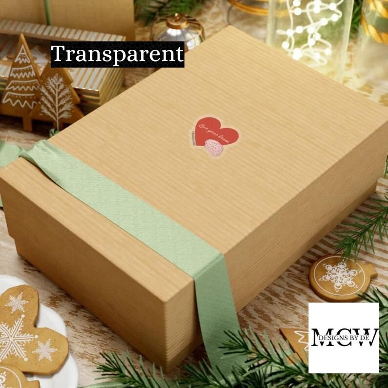 Love Your Brain Transparent And/or White Stickers Mental Health Related ...