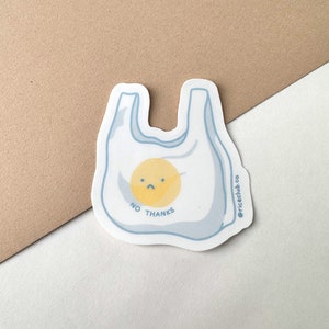 No Thanks Plastic Bag Sticker | Save the Earth, Go Green, Earth Day ...