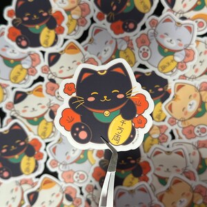 Lucky Cat Sticker | Kawaii Japanese Meneki-neko Sticker, Cat Sticker ...