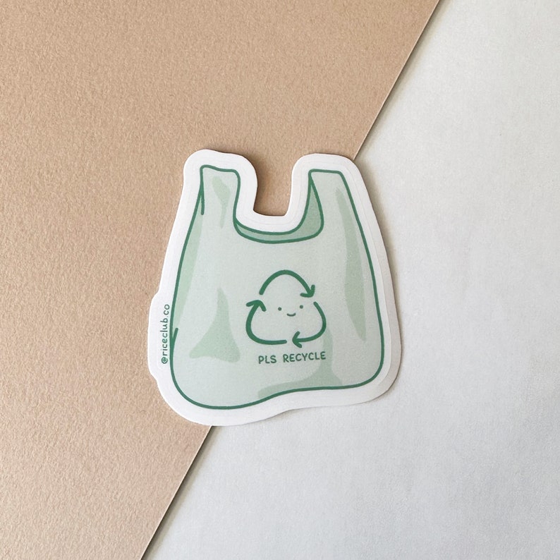 Pls Recycle Plastic Bag Sticker Save the Earth Go Green - Etsy