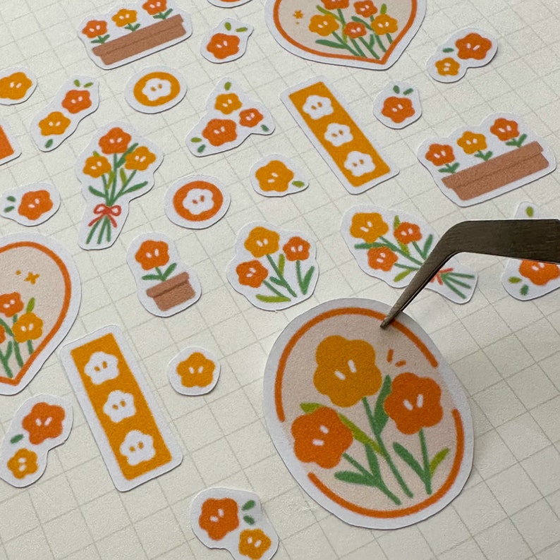 Flower Garden (series 1) Sticker Sheet | Yellow Flowers, Flower Garden ...