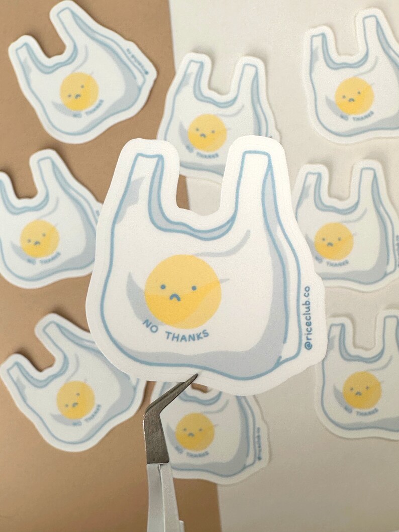 No Thanks Plastic Bag Sticker Save the Earth Go Green - Etsy