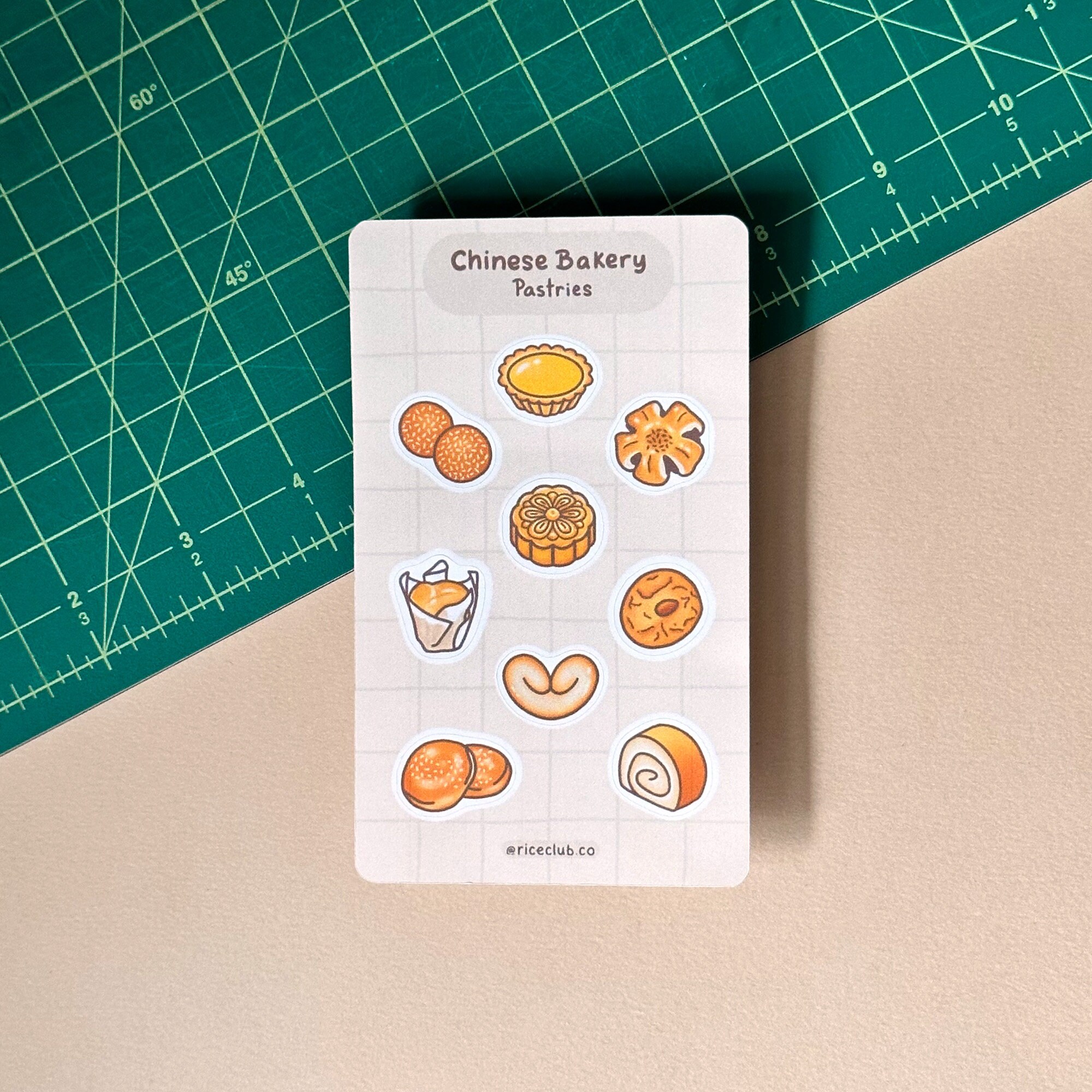 Chinese Bakery Sticker Sheet Asian Pastry Pineapple Bun Egg - Etsy