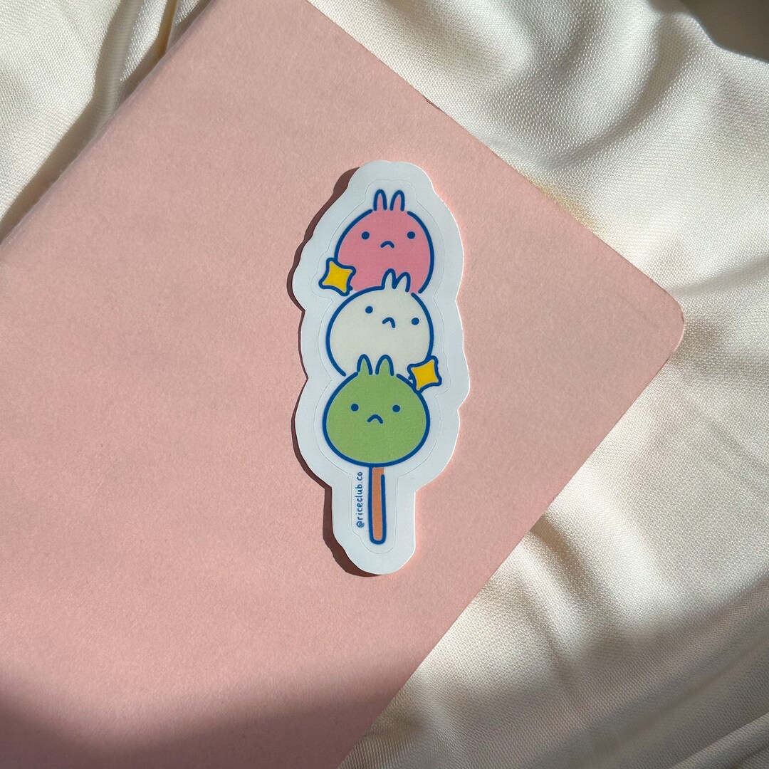 Bunny Dango Sticker | Tricolor Dango, Kawaii Sticker, Cute, Food Art ...