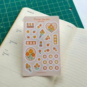 Flower Garden (series 1) Sticker Sheet | Yellow Flowers, Flower Garden ...