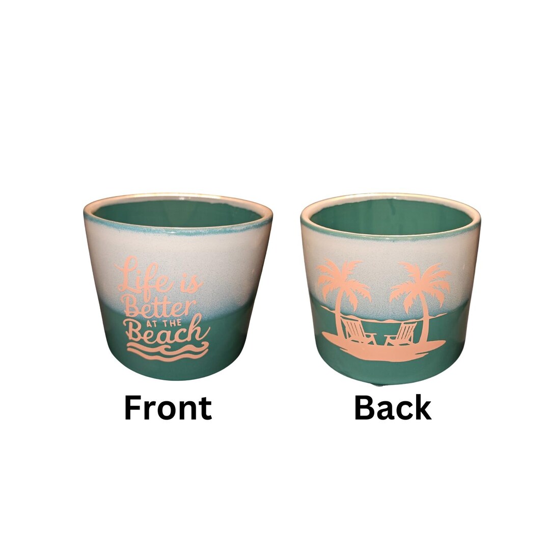 Life is Better at the Beach Flower Pots - Etsy