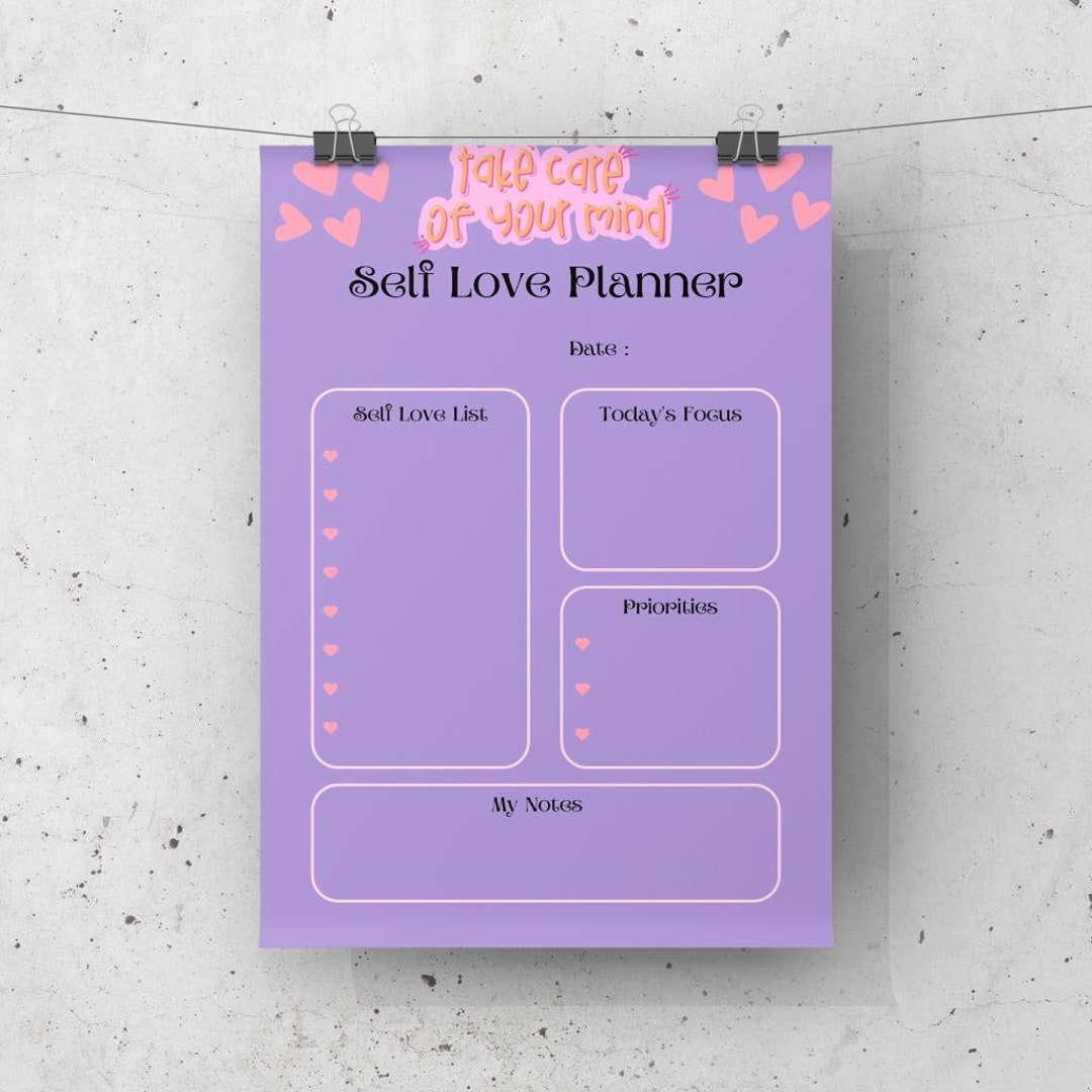 Digital Self Love Planner Printable Digital Self Love Notes - Etsy