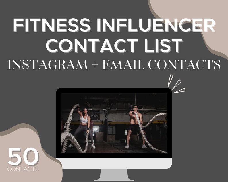 50 Fitness Influencer Contact List Influencer Emails - Etsy