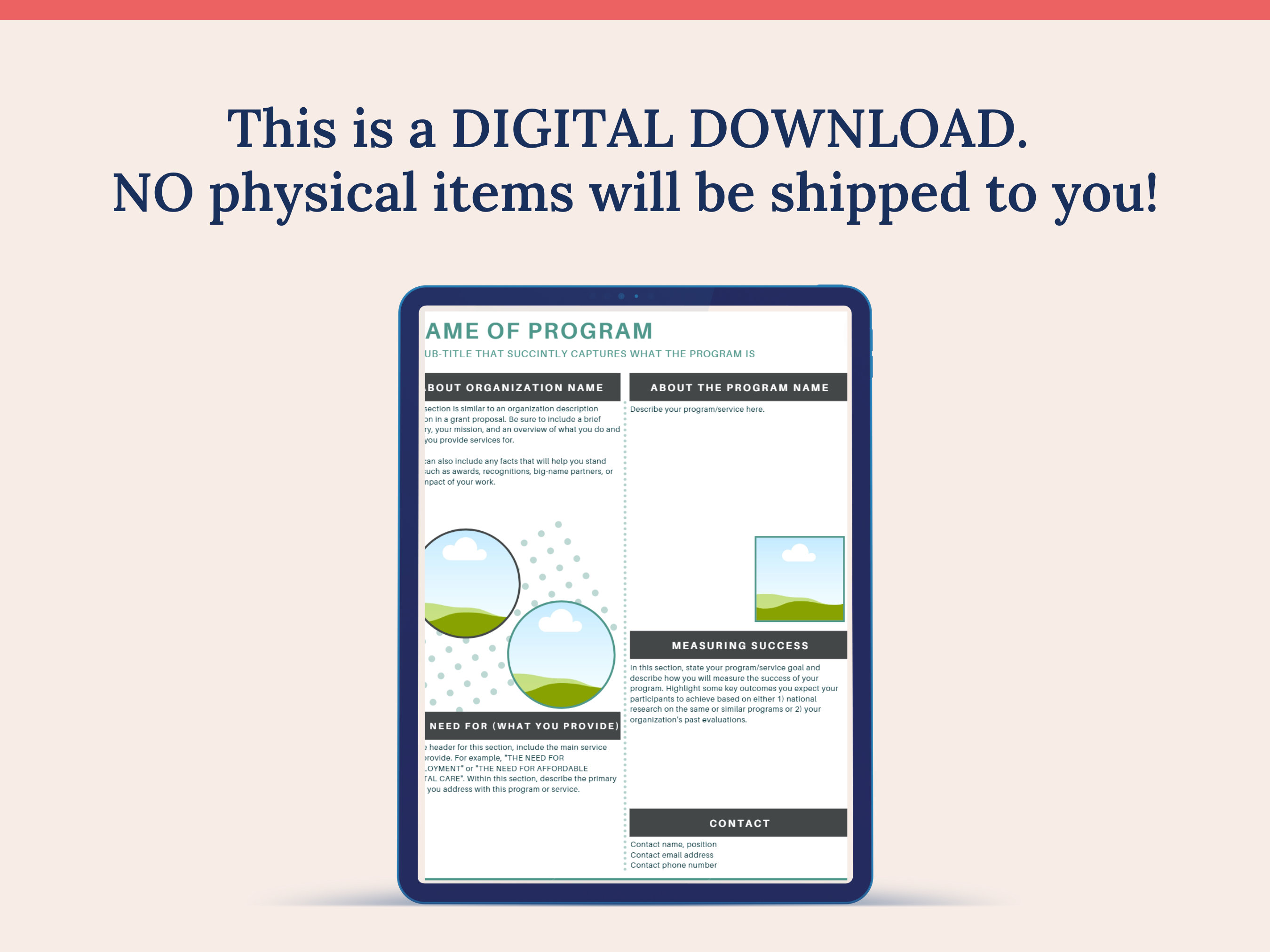 One-page Overview for Nonprofits | Program Handout | Organization ...