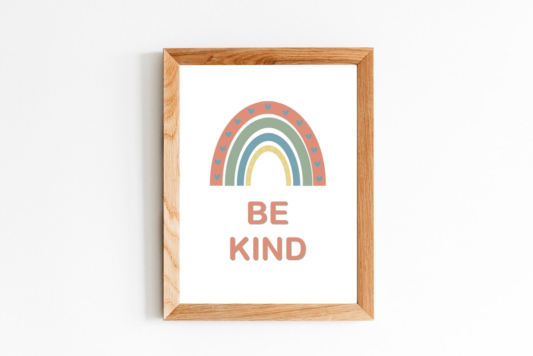 Nursery Wall Art Poster Kids Room Print Poster BE KIND Wall Art ...