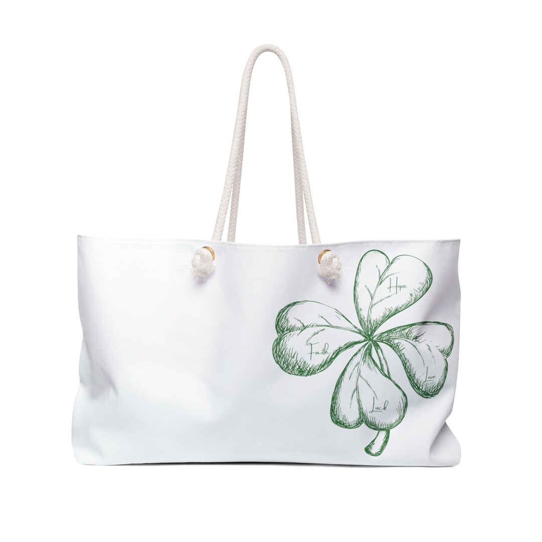 Weekender Bag Shamrock, 24x13 Tote, Irish Classic Purse, Overnight Cute ...