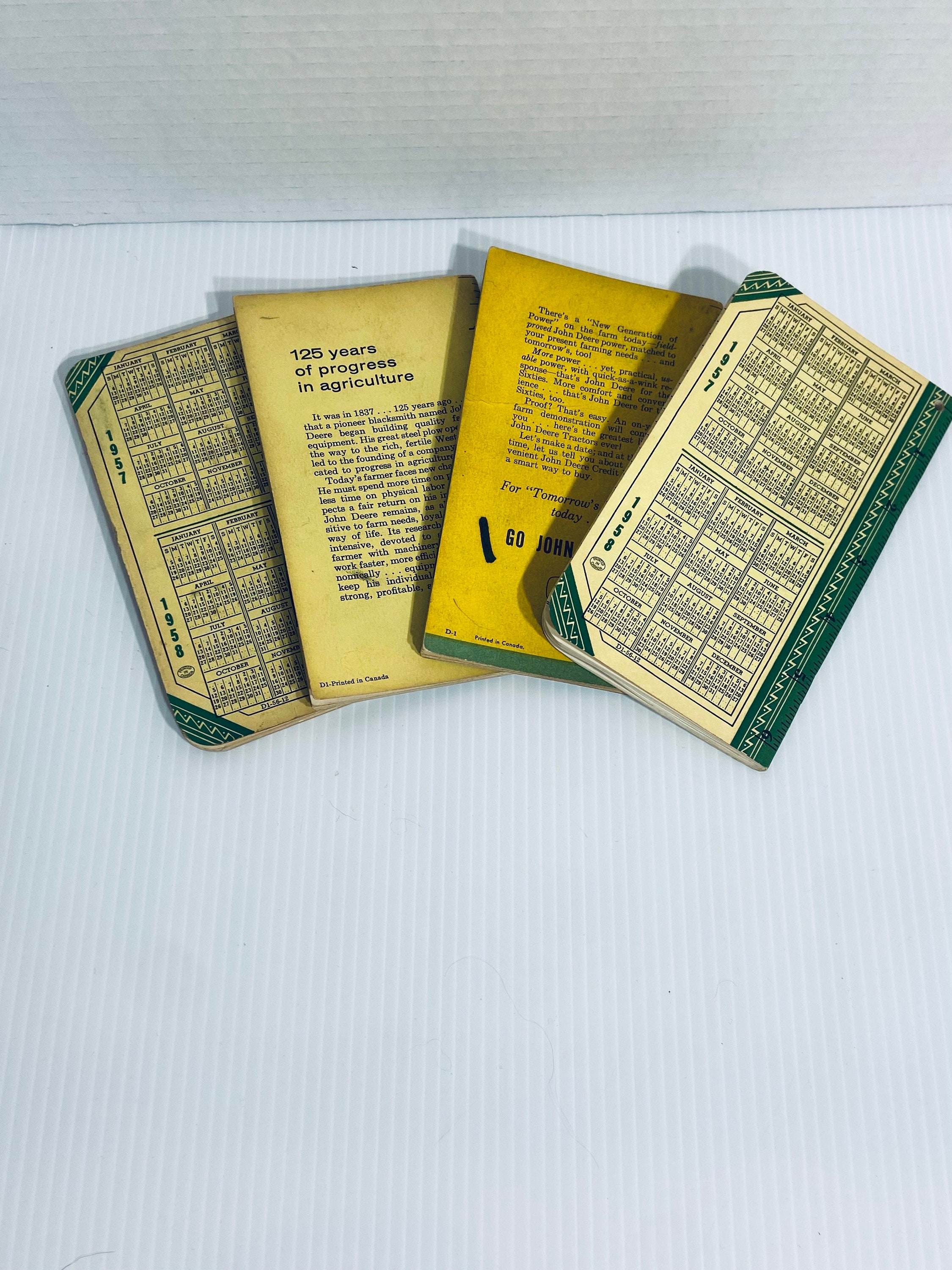 VINTAGE John Deere Farmer's Pocket Notebooks. 2 X 1957-58 1 Unused, 1 X ...
