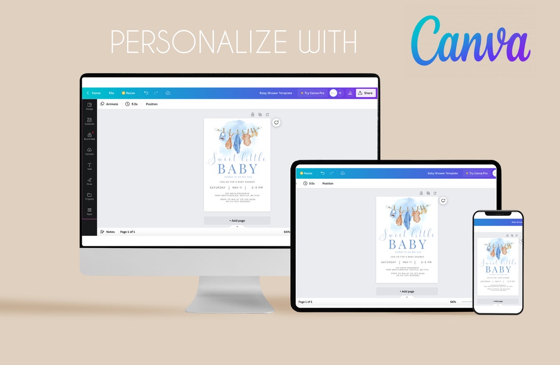 Editable Baby Shower Boy Invitation Template Instant Download Editable ...