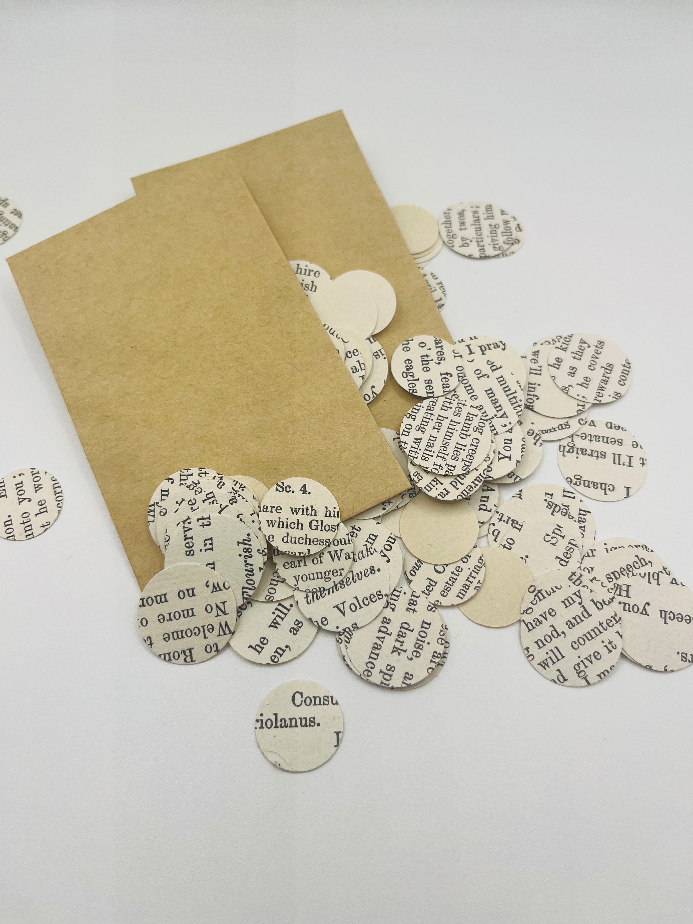 Vintage Book Page Confetti 100 Hand Cut Pieces - Etsy