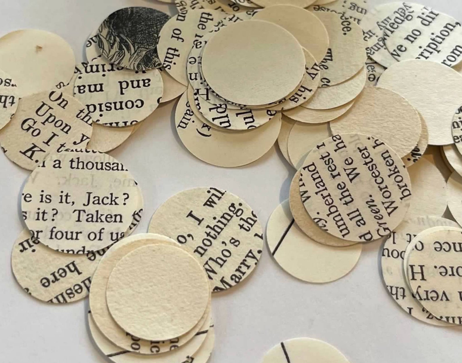 Vintage Book Page Confetti 100 Hand Cut Pieces - Etsy