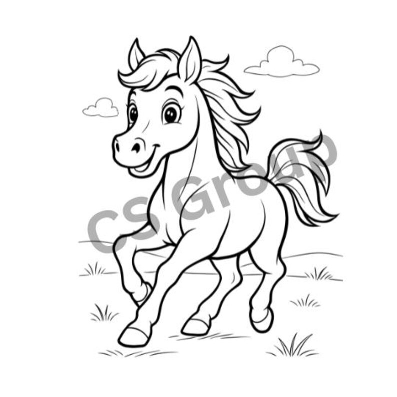 12 Cute Horse Coloring Pages – Fun & Kid-friendly Horse Designs - Etsy