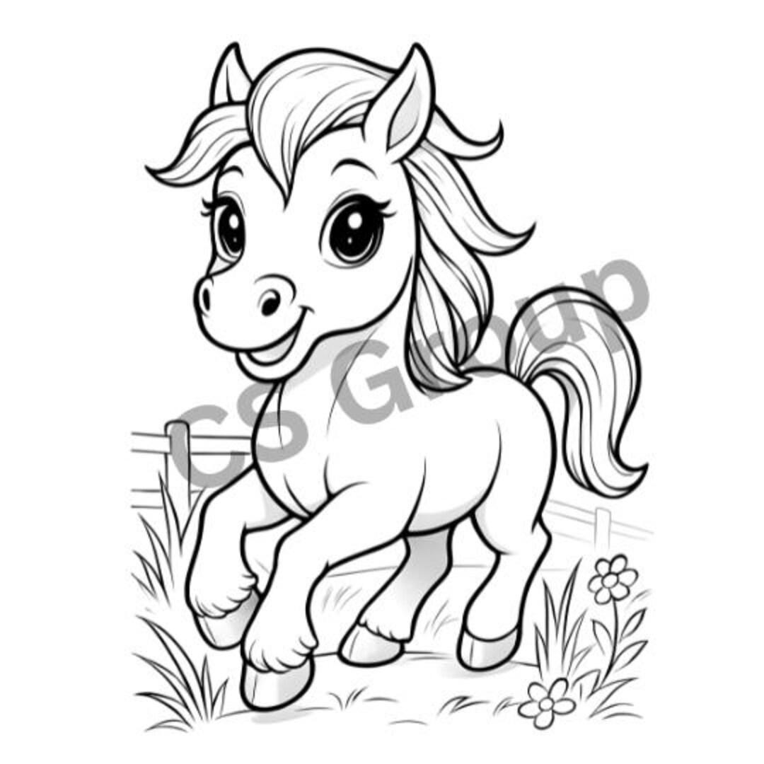 12 Cute Horse Coloring Pages – Fun & Kid-friendly Horse Designs - Etsy