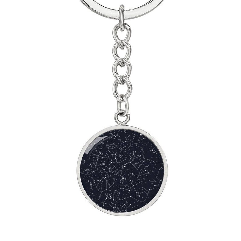 Custom Star Map Constellation Circle Keychain | Perfect Gift for ...