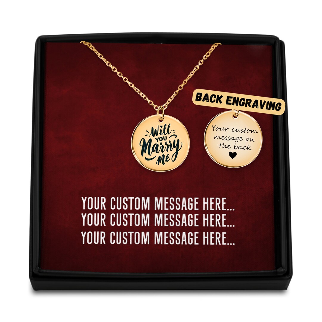 Personalized Engagement Gift for Her, Will You Marry Me Necklace With ...