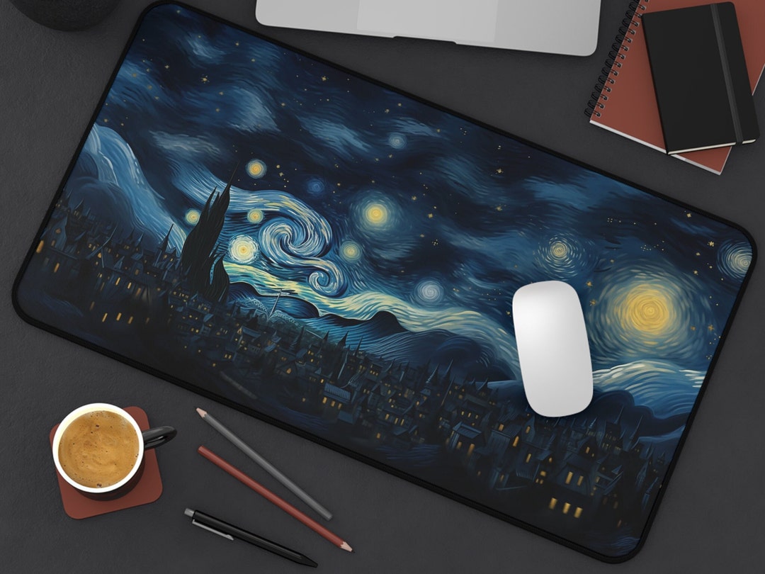 Romantic Starry Night Dream Desk Mat - Starry Night Sky, Colorful ...